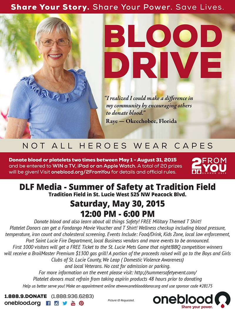 oneblood Blood Drive – St. Lucie County Safety Festival